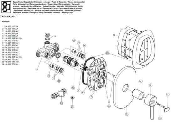 ARMITAGE SHANKS A4129AA Contour 21 Built-in Sequential Shower Mixer ...